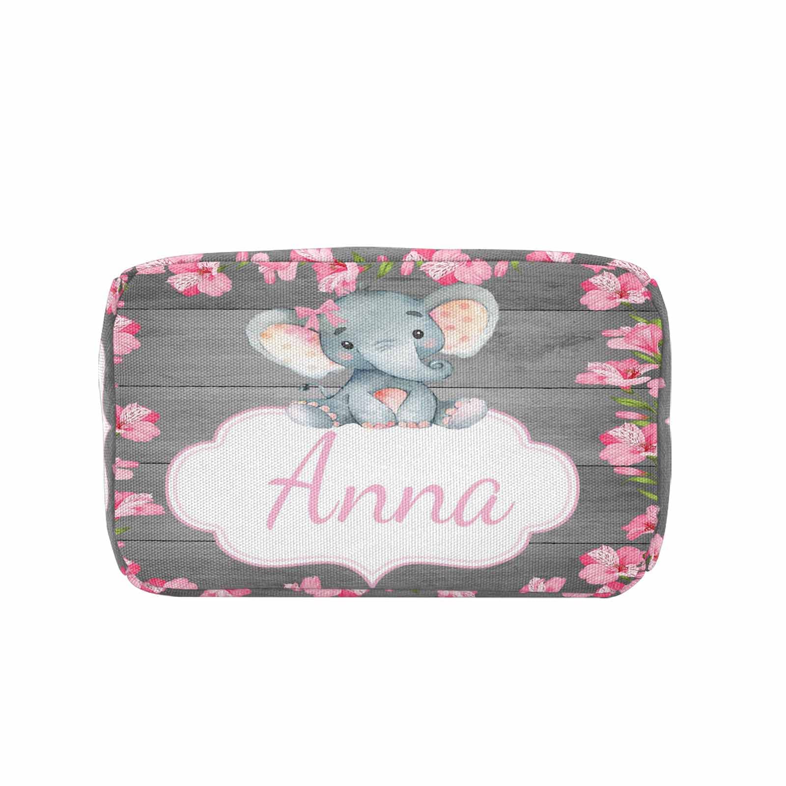 InterestPrint Custom Name Lunch Box Pink Animal Wooden Personalized Text Tote Lunch Bag Customized Lunch Holder for Travel Work Camper