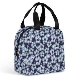 hawaiian flowers insulated lunch bag reusable bento box cooler tote leakproof containers with ice packs for women men