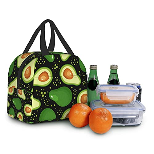 carati Avocado Fruit Lunch Bag, Oxford Cloth, Aluminum, Unisex, Waterproof, Reusable, 8x5 Inch