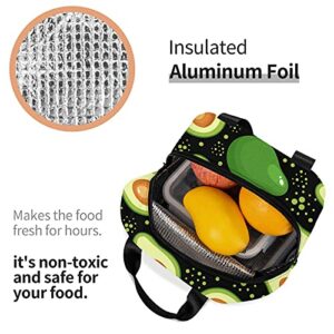 carati Avocado Fruit Lunch Bag, Oxford Cloth, Aluminum, Unisex, Waterproof, Reusable, 8x5 Inch