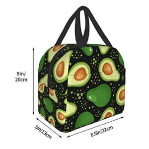 carati Avocado Fruit Lunch Bag, Oxford Cloth, Aluminum, Unisex, Waterproof, Reusable, 8x5 Inch