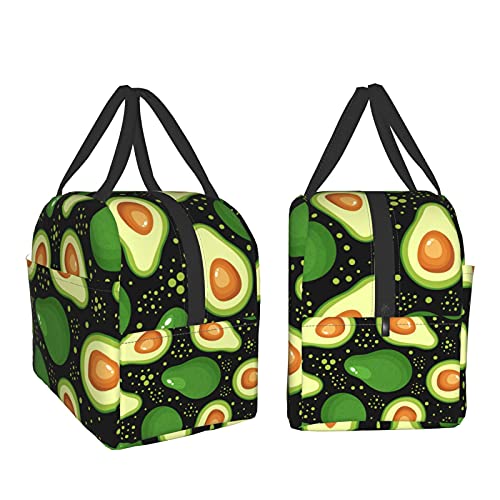 carati Avocado Fruit Lunch Bag, Oxford Cloth, Aluminum, Unisex, Waterproof, Reusable, 8x5 Inch