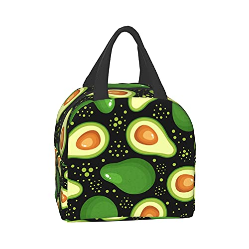 carati Avocado Fruit Lunch Bag, Oxford Cloth, Aluminum, Unisex, Waterproof, Reusable, 8x5 Inch