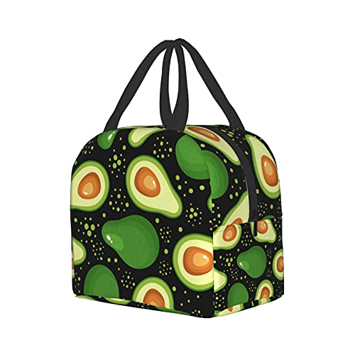 carati Avocado Fruit Lunch Bag, Oxford Cloth, Aluminum, Unisex, Waterproof, Reusable, 8x5 Inch