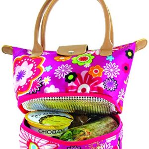 TempaMate Women's Insulated Lunch Tote, Flowers On Pink, One Size