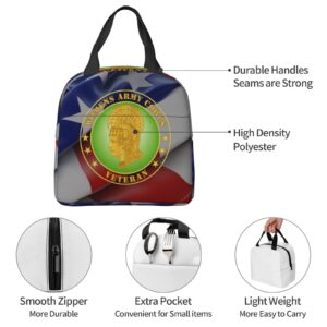 SwpWab Womens Army Corps Veteran Reusable Portable Foil Thickened Insulated Bento Bag For Both Men And Women