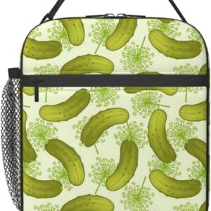 DICITNET Dill Pickles Lunch Box Reusable Insulated Lunch Bag Ladies Men's Lunch Box Suitable for Camping Office School