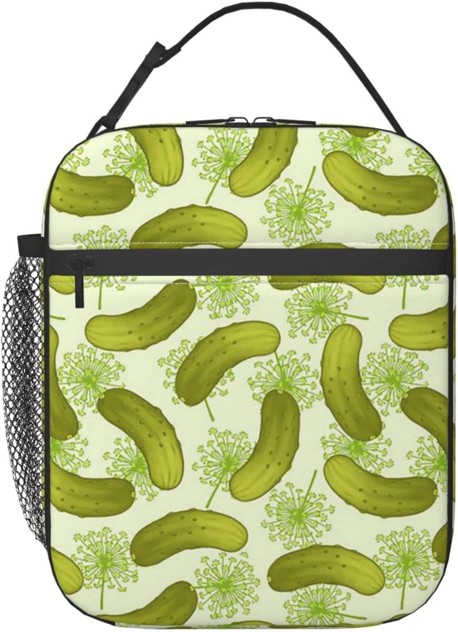 DICITNET Dill Pickles Lunch Box Reusable Insulated Lunch Bag Ladies Men's Lunch Box Suitable for Camping Office School