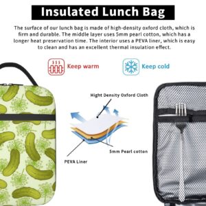 DICITNET Dill Pickles Lunch Box Reusable Insulated Lunch Bag Ladies Men's Lunch Box Suitable for Camping Office School