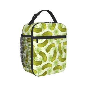 DICITNET Dill Pickles Lunch Box Reusable Insulated Lunch Bag Ladies Men's Lunch Box Suitable for Camping Office School