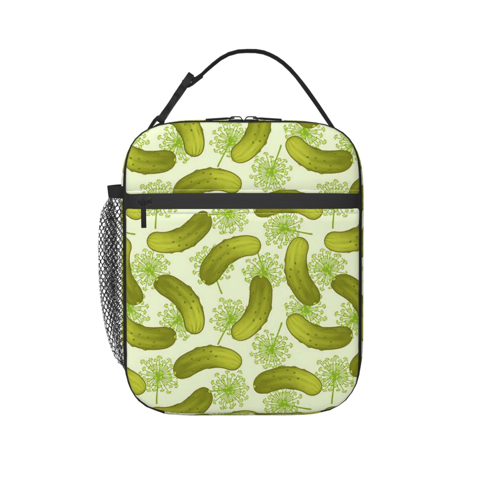 DICITNET Dill Pickles Lunch Box Reusable Insulated Lunch Bag Ladies Men's Lunch Box Suitable for Camping Office School