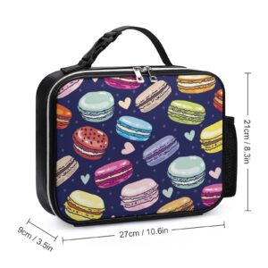 FunnyStar Assorted Macarons Macaroon Lunch Box Insulation And Cold Leather Meal Pack Dinner Tote Bag Container For Hiking Fishing Camping