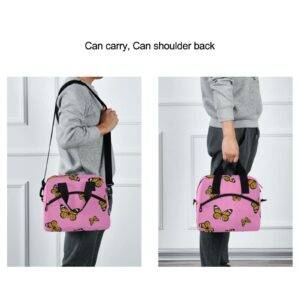 ALAZA Butterfly Pink Lunch Bags for Women Leakproof Lunch Bag lunch Box Lunch Cooler Bag(228cr3a)