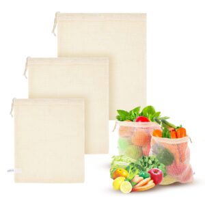 3 pack reusable produce bags mesh produce bags reusable washable mesh bags for vegetables zero waste eco friendly products food fruit bags vegetable storage grocery shopping bag produce bags grocery