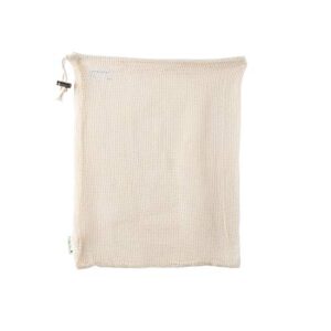 Kitchen Details 3 Pack Reusable Cotton Mesh Produce Bags | Green Living | Fruit and Vegetable Bags & Organizers | Good for Grocery Shopping | Natural Beige