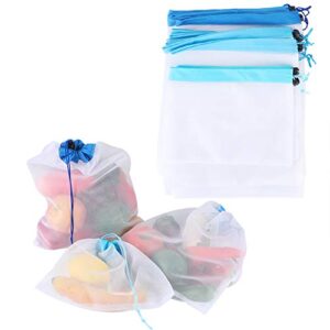 Produce Bags, Grogery Bags Washable Nearly Transparent Reusable Polyester for Fruit Vegetable Toys Cosmetics for Grocery Shopping