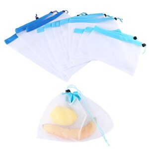 Produce Bags, Grogery Bags Washable Nearly Transparent Reusable Polyester for Fruit Vegetable Toys Cosmetics for Grocery Shopping