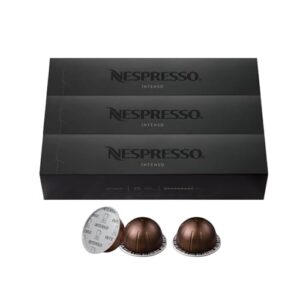 nespresso capsules vertuoline, intenso, dark roast coffee, coffee pods, brews 7.77 ounce (vertuoline only), 10 count (pack of 3)