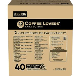 Keurig Coffee Lovers' Collection Sampler Pack, Single-Serve K-Cup Pods, Compatible with all Keurig 1.0/Classic, 2.0 and K-Café Coffee Makers, Variety Pack, 40 Count