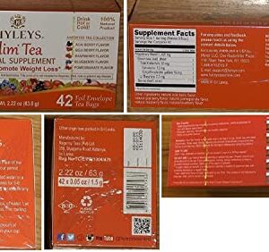 Hyleys Slim Tea 42 Ct Assorted - Weight Loss Herbal Supplement Cleanse and Detox - 42 Tea Bags (1 Pack)