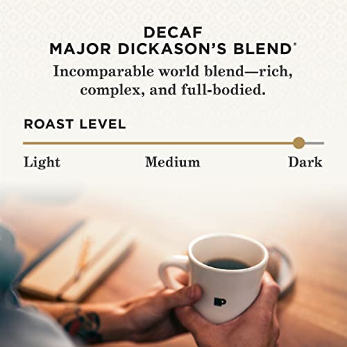 Peet's Coffee, Dark Roast Decaffeinated Ground Coffee - Decaf Major Dickason's Blend 10.5 Ounce Bag