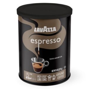 lavazza espresso ground coffee blend, medium roast, 8-oz cans, pack of 4 (packaging may vary) premium blend, value pack, non-gmo, 100% arabica, rich-bodied