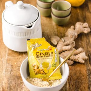 Instant Ginger Honey Crystals Family Value Pack 60 Sachets 18g per Sachets (Total 38oz/ 1080g) By Prince of Peace