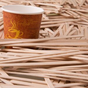 Makerstep 1000 Birch Wood Coffee Stirrers, 7 Inch Coffee Stir Sticks, Eco-friendly, Sturdy Wooden Sticks. Splinter Free, Round End. For Tea, Beverage, and Popsicle.