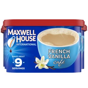 maxwell house international french vanilla café-style dark roast instant coffee beverage mix (4 ct pack, 8.4 oz canisters)