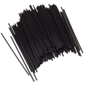 chef craft select plastic cocktail or coffee stirrer straws, 5 inch 150 piece set, black