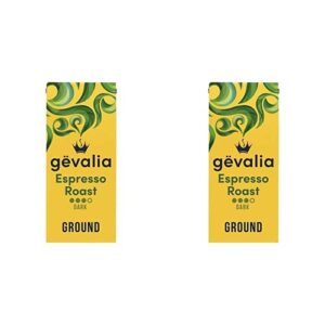 gevalia espresso roast dark 100% arabica ground coffee , 12 oz bag (pack of 2)