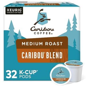 caribou coffee caribou blend, keurig single-serve k-cup pods, medium roast coffee, 32 count