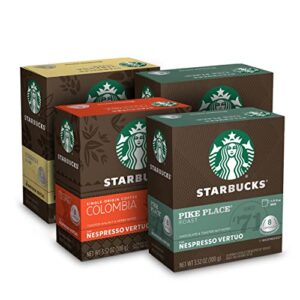 starbucks by nespresso blonde & medium roast variety pack coffee (32-count single serve capsules, compatible with nespresso vertuo line system)