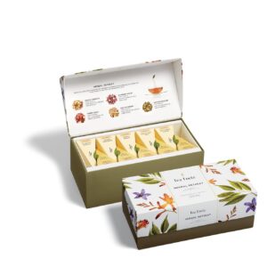 Tea Forte Presentation Box Tea Sampler Gift Set, 20 Assorted Variety Handcrafted Pyramid Tea Infuser Bags (Herbal Retreat)