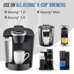 Keurig Descaling Solution and Cleaning Kit Compatible 1.0 & 2.0 K Cup Coffee Machines. 3 Month Supply. 2 uses per Bottle & 4 Keurig Cleaner Pods. Removes Limescale & Cleans Pod Area. Eco Friendly