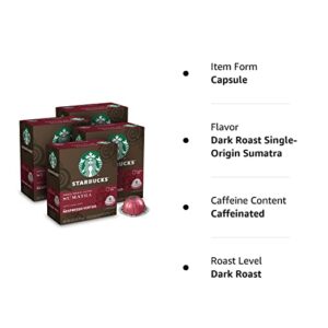 Starbucks by Nespresso Dark Roast Single-Origin Sumatra Coffee (32-count single serve capsules, compatible with Nespresso Vertuo Line System)