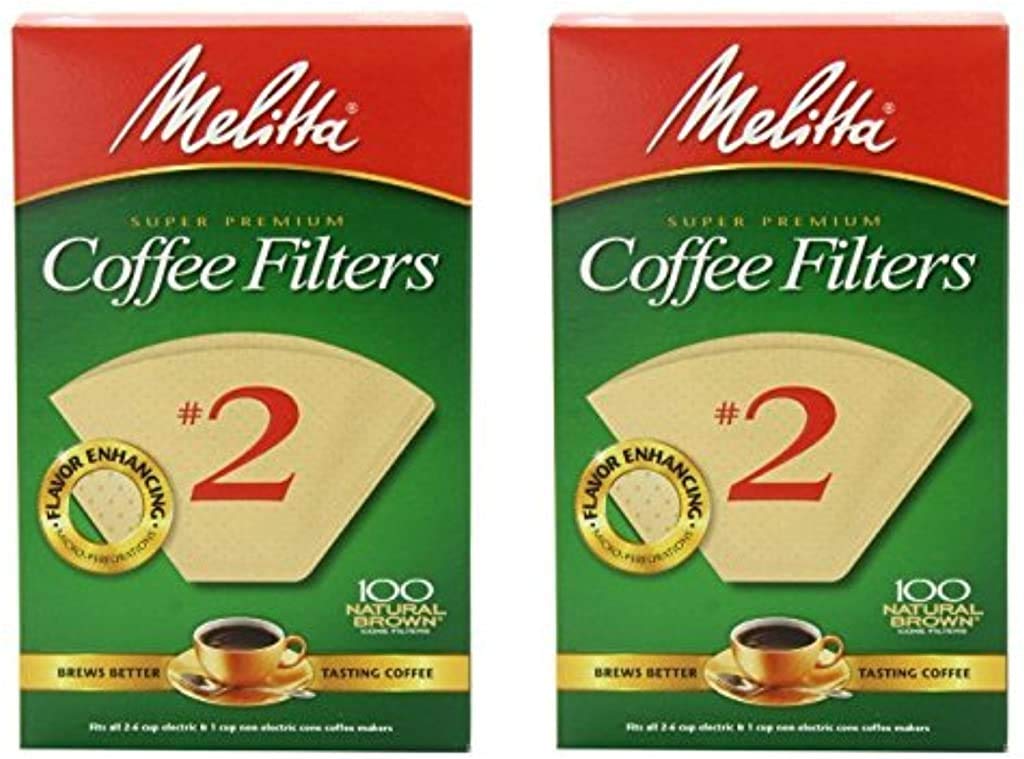 Melitta Cone Coffee Filter #2 - Natural Brown 100 Count (2 Pack)