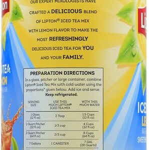 Lipton Lemon Powdered Iced Tea, Sweetened, Makes 28 Quarts