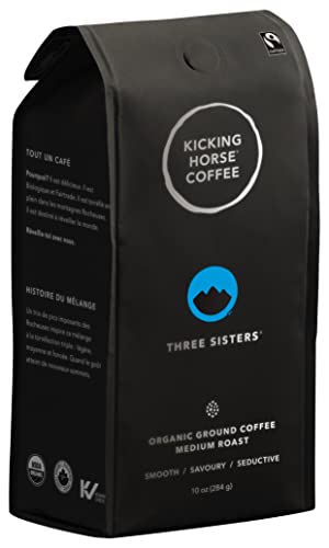 Three Sisters, Kicking Horse Coffee, Medium Roast, Ground, 10 oz - Certified Organic, Fairtrade, Kosher Coffee