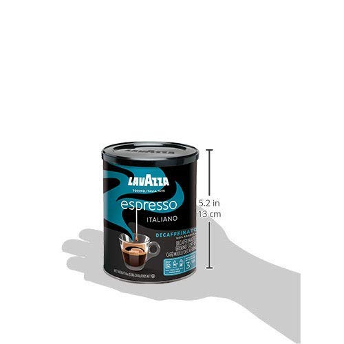 Lavazza Decaf Ground Espresso, Medium Roast, 8-Oz Cans (4 Pack) - Authentic Italian, Non GMO, Sweet & Fruity (Packaging May Vary)