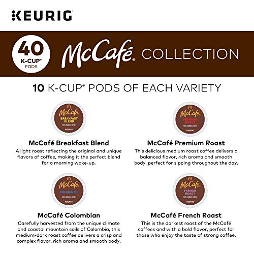 McCafe Classic Collection, Single-Serve Coffee K-Cup Pods, Classic Collection Variety Pack, 40 Count