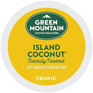 Green Mountain Coffee Roasters Island Coconut, Single-Serve Keurig K-Cup Pod, Flavored Light Roast Coffee, 24 Count (Pack of 1)