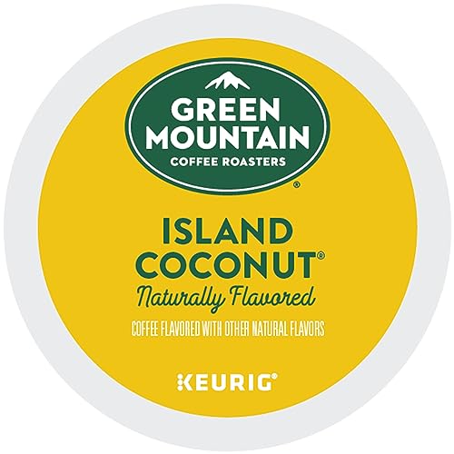 Green Mountain Coffee Roasters Island Coconut, Single-Serve Keurig K-Cup Pod, Flavored Light Roast Coffee, 24 Count (Pack of 1)