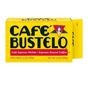 café bustelo espresso dark roast ground coffee brick, 10 ounce