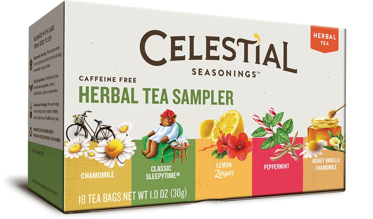 Celestial Seasonings Herbal Tea Flavor Bundle: 2 Boxes; Herbal, Fruit Tea Sampler