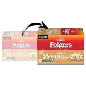 Folgers French Vanilla Flavored Coffee, 72 Keurig K-Cup Pods (Packaging May Vary)