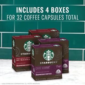 Starbucks by Nespresso Dark Roast Variety Pack Coffee (32-count single serve capsules, compatible with Nespresso Vertuo Line System)