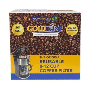 GOLDTONE Reusable 8-12 Cup Basket Coffee Filter fits Black and Decker Makers and Brewers, Replaces your Paper Coffee Filters, BPA-Free