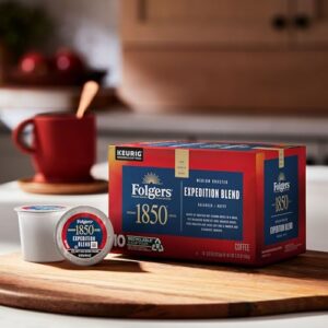 Folgers 1850 Expedition Blend Medium Roast Coffee, 60 Keurig K-Cup Pods