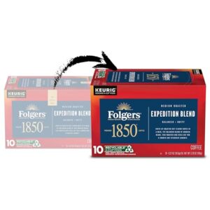 Folgers 1850 Expedition Blend Medium Roast Coffee, 60 Keurig K-Cup Pods